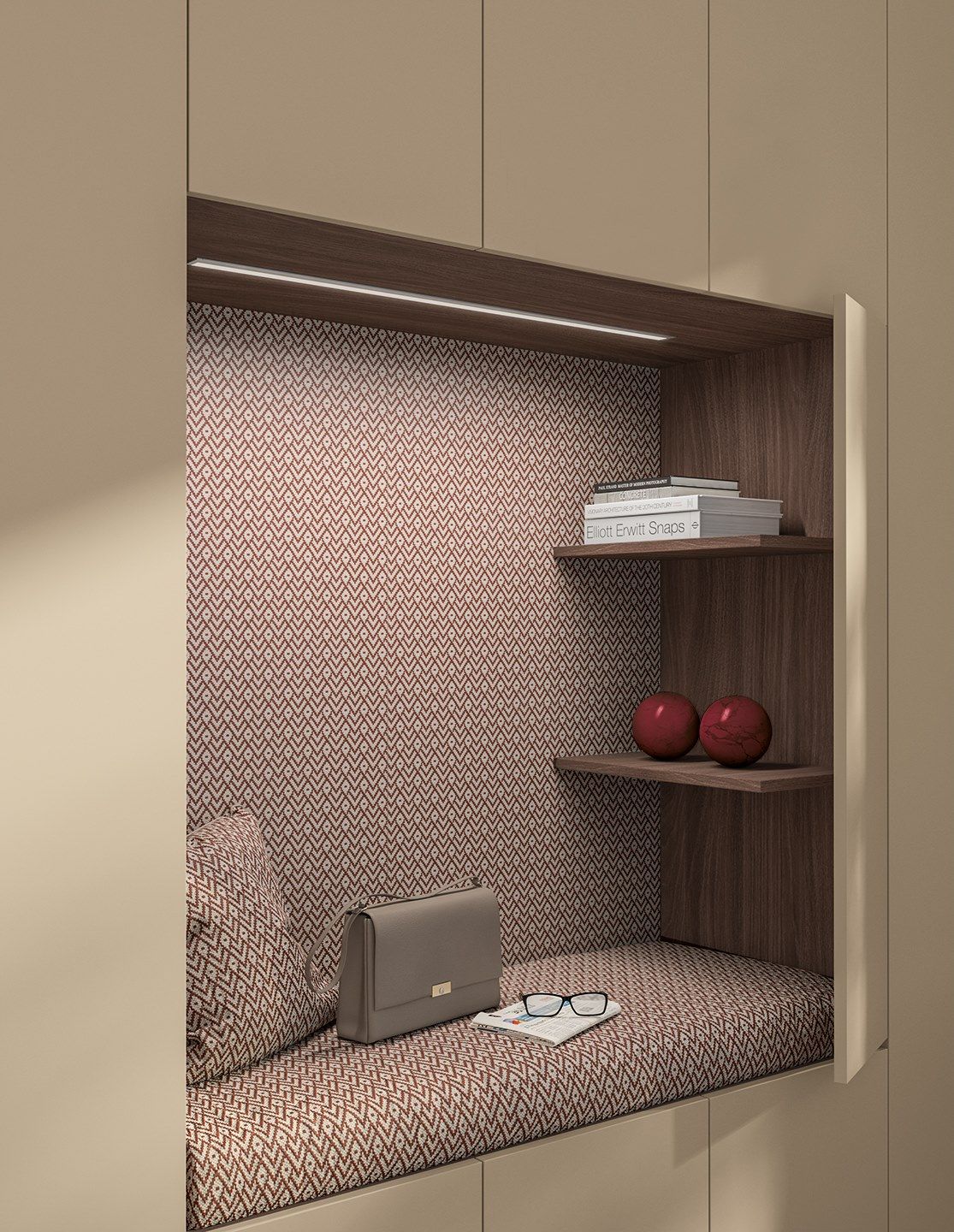 Melamine-faced chipboard wardrobe WINDOW By TUMIDEI