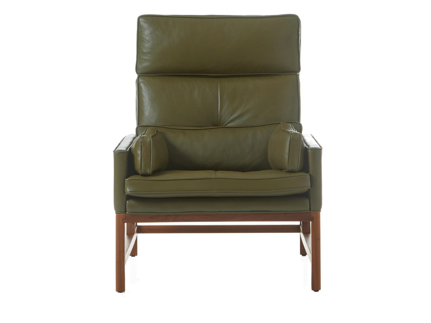 WOOD FRAME LOUNGE High back wood and upoholstered lounge chair By ...