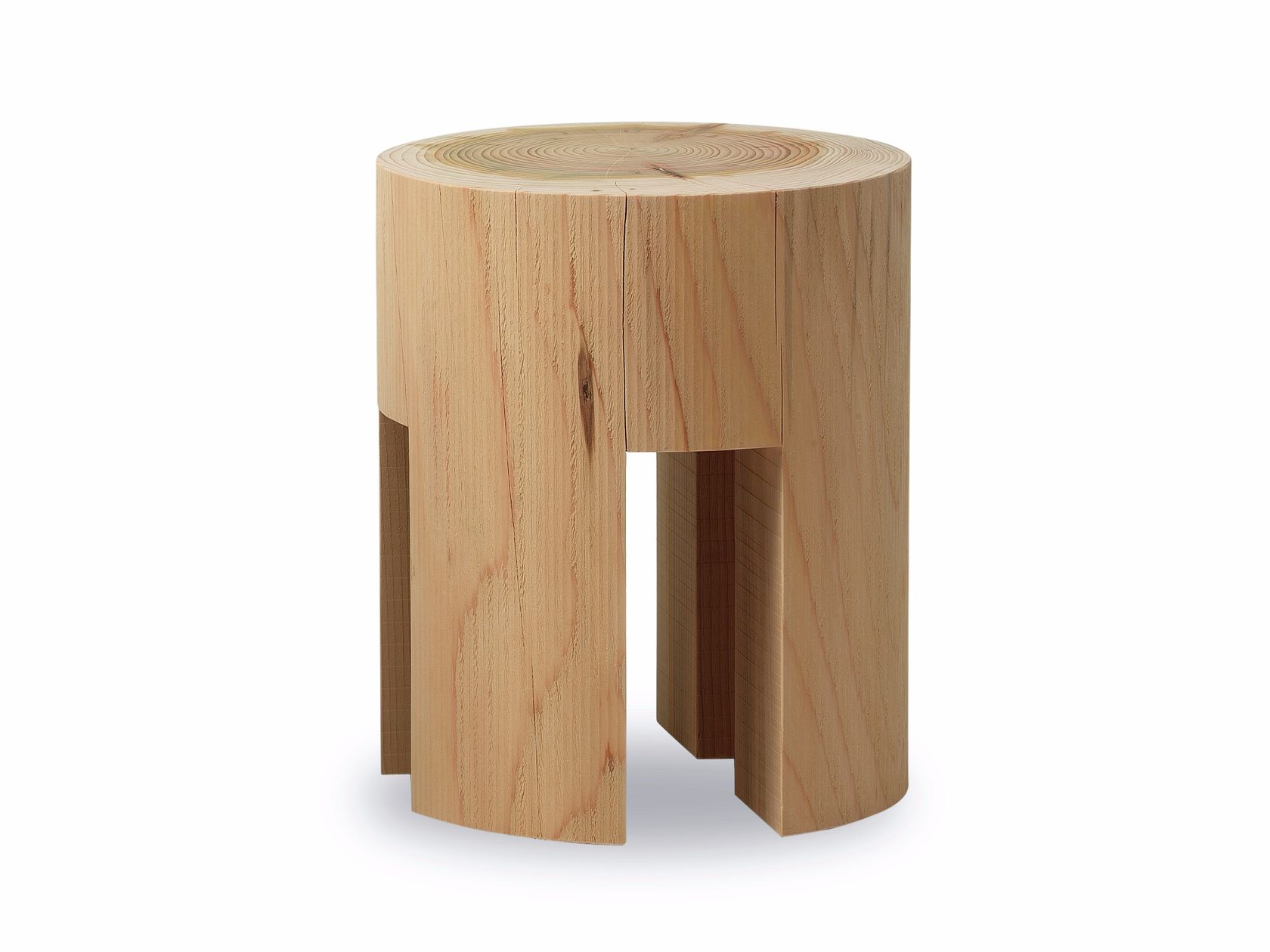 Cedarwood stool WOODY By Riva 1920 design Matteo Thun