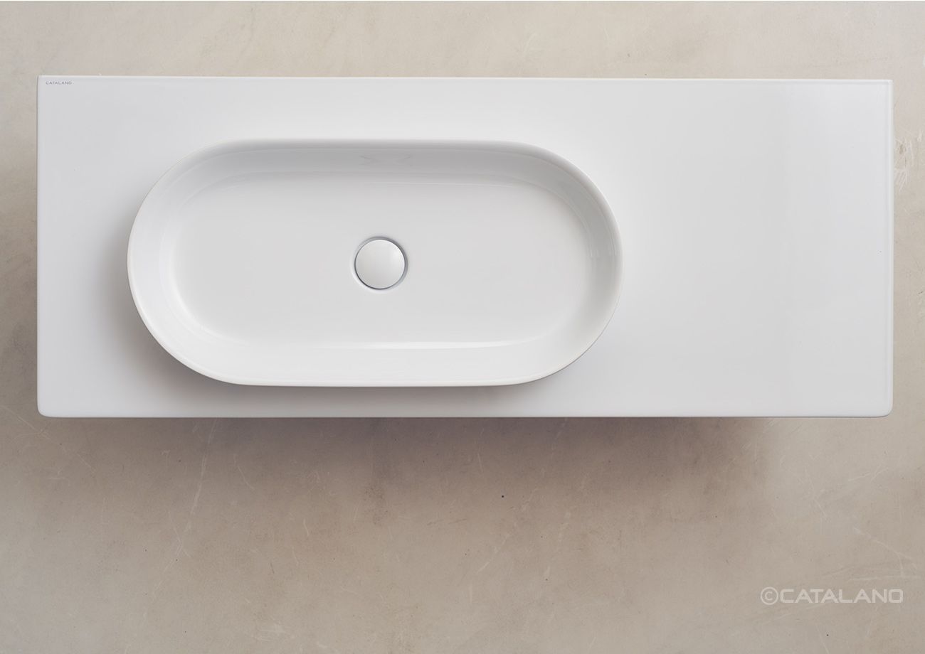 HORIZON Countertop single oval ceramic washbasin By CERAMICA CATALANO