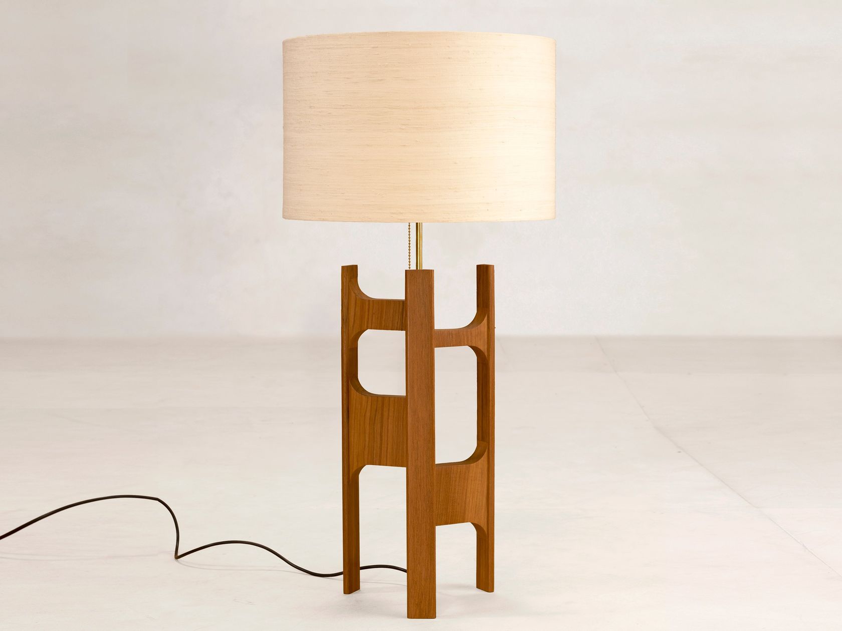 X + L 03 | Table lamp Handmade table lamp in teak and silk By Phantom ...