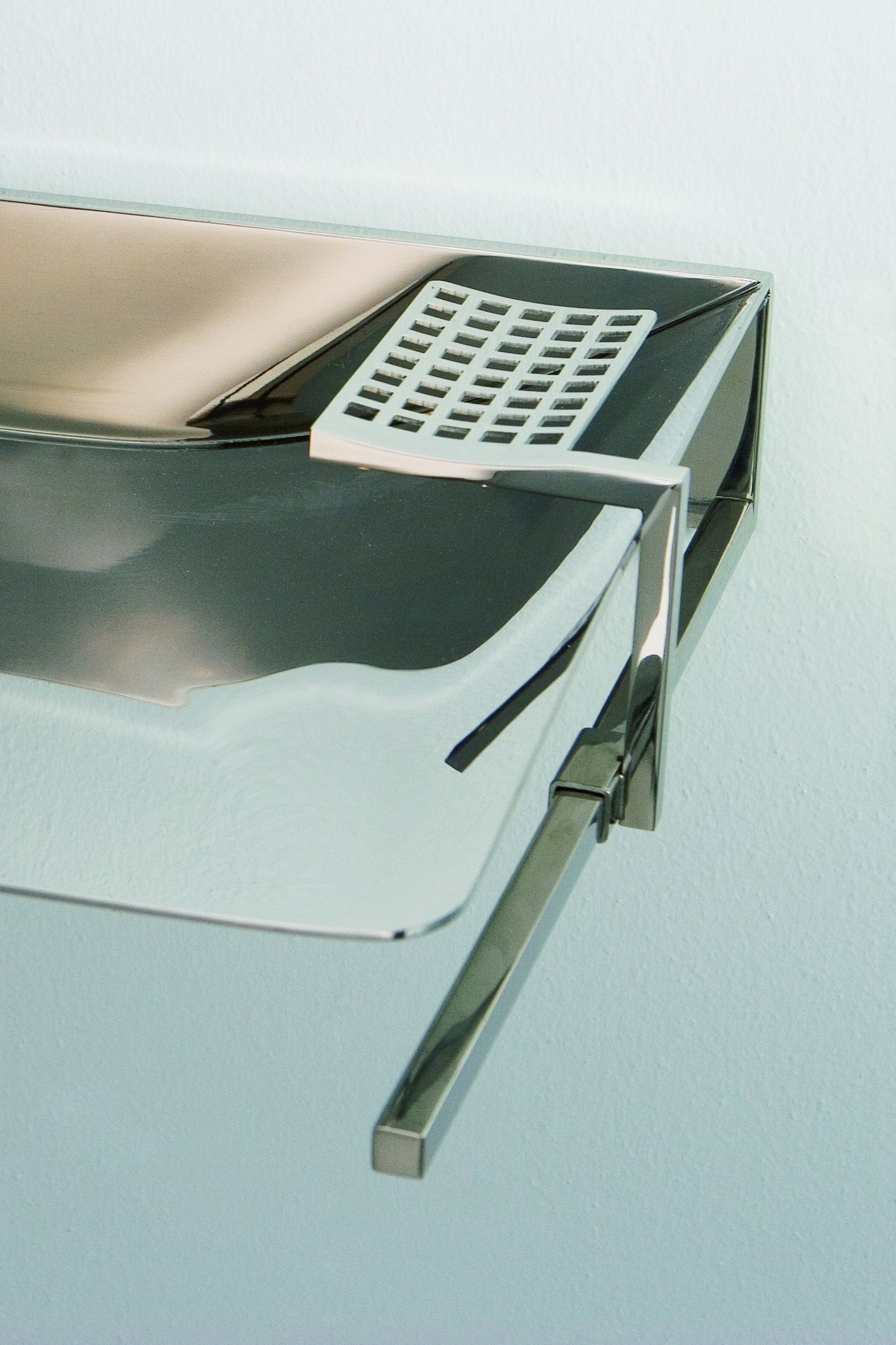 X-TREME Rectangular stainless steel washbasin with towel rail By Rapsel ...