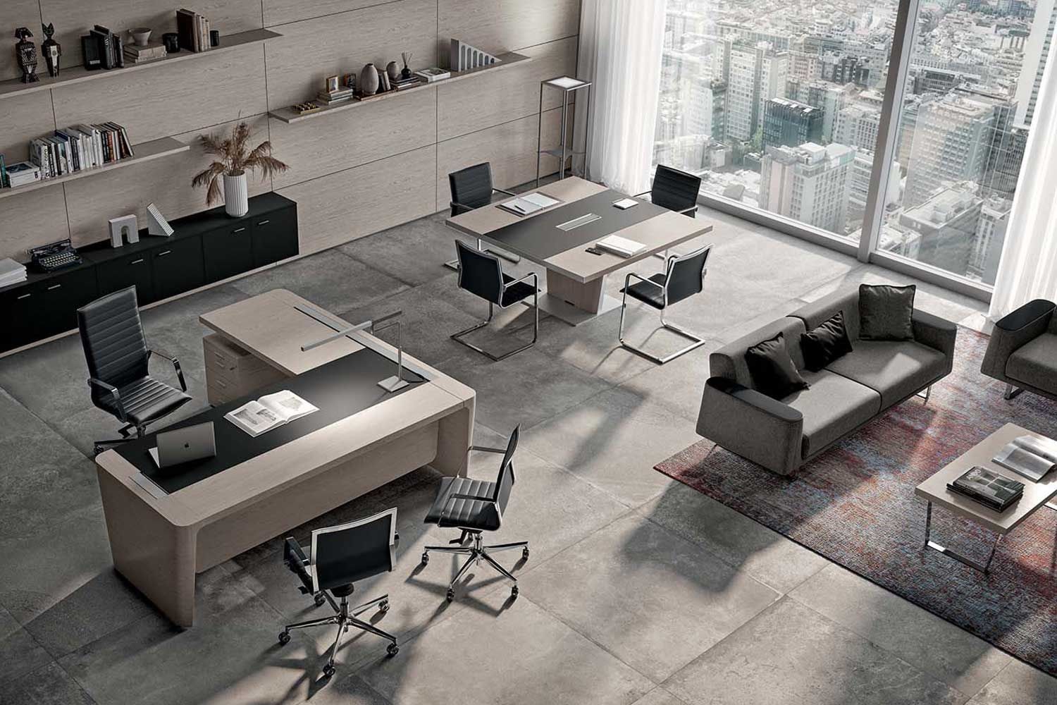 X10 Executive desk By Quadrifoglio Group | design Dorigo Design