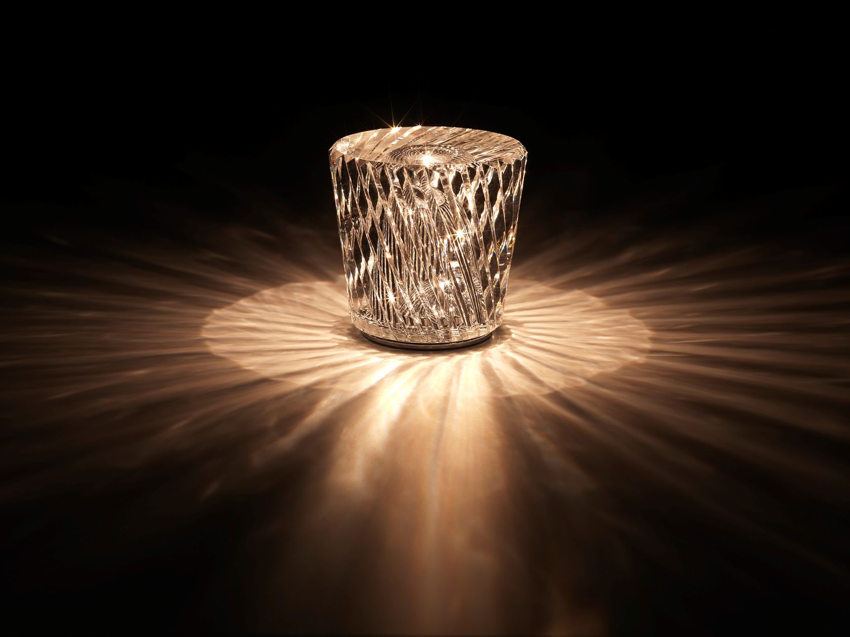 LED cordless crystal table lamp with USB charging XTAL BECRUX By ...