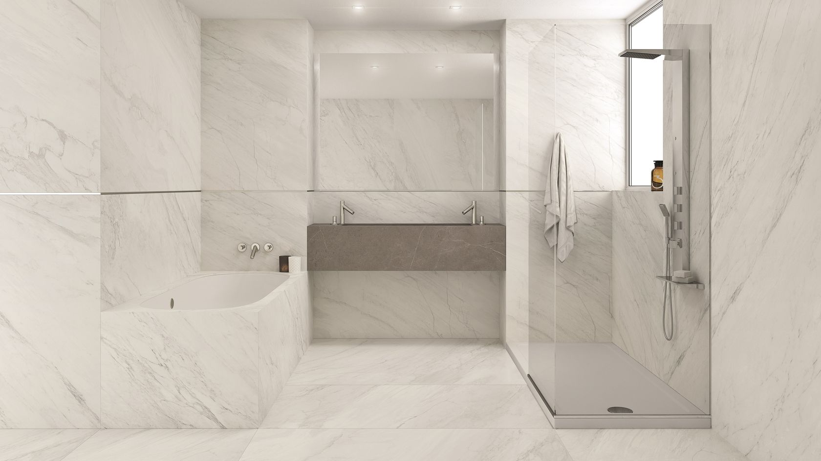 Porcelain stoneware wall/floor tiles with marble effect XTONE - GLEM ...