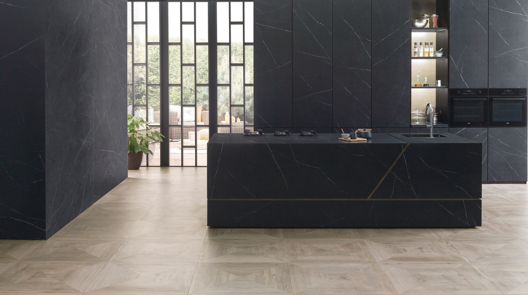 XTONE - LIEM BLACK Revestimento de pisos/paredes com efeito mármore By Porcelanosa