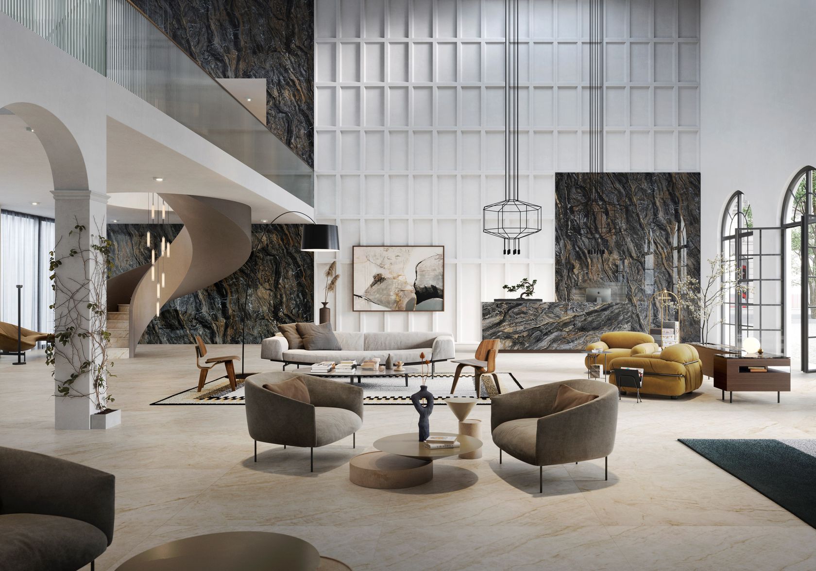 XTONE - OROBICO DARK Porcelain stoneware wall/floor tiles with marble ...