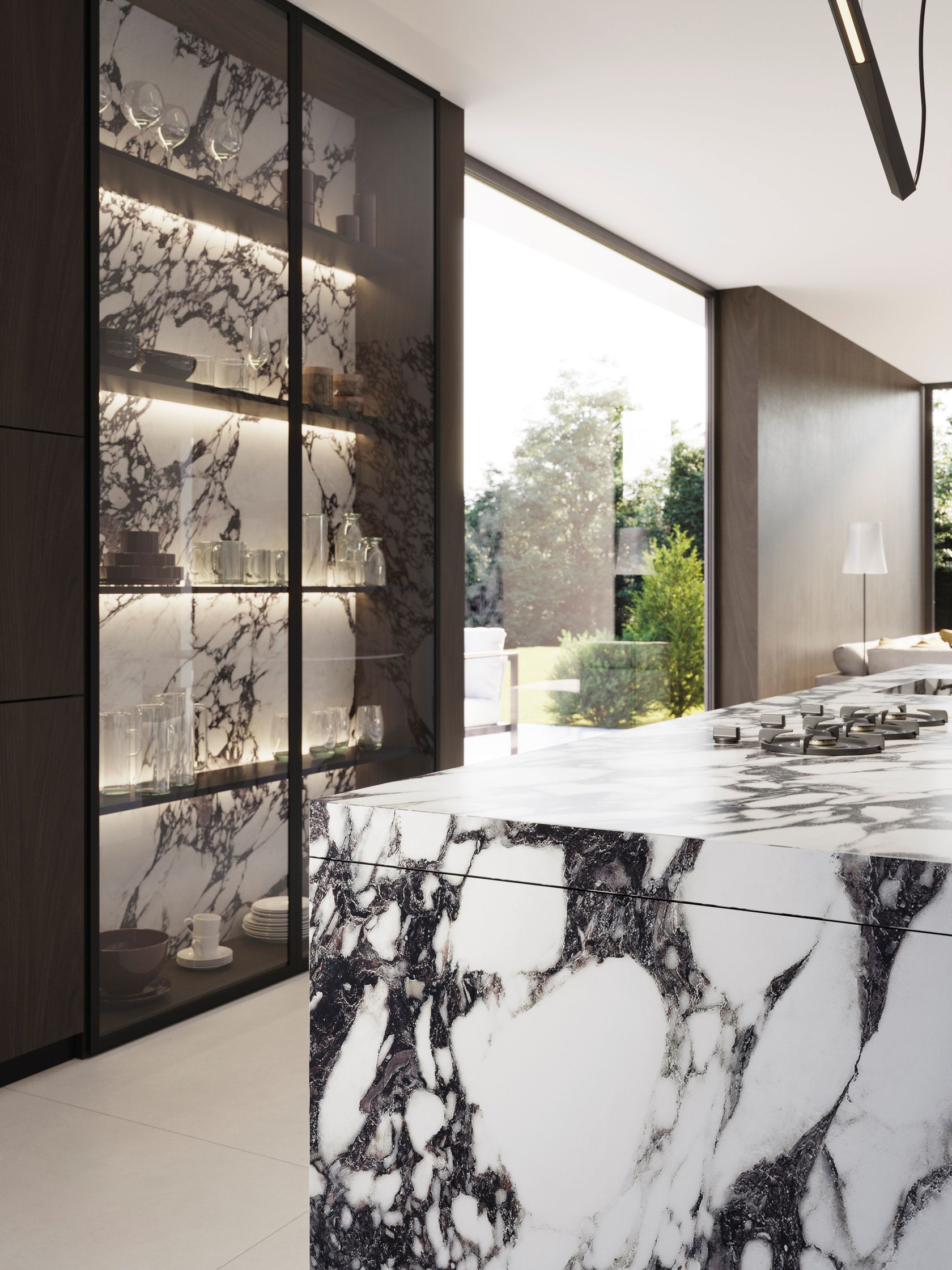 Porcelain stoneware wall tiles with marble effect XTONE - VIOLA BLUE ...