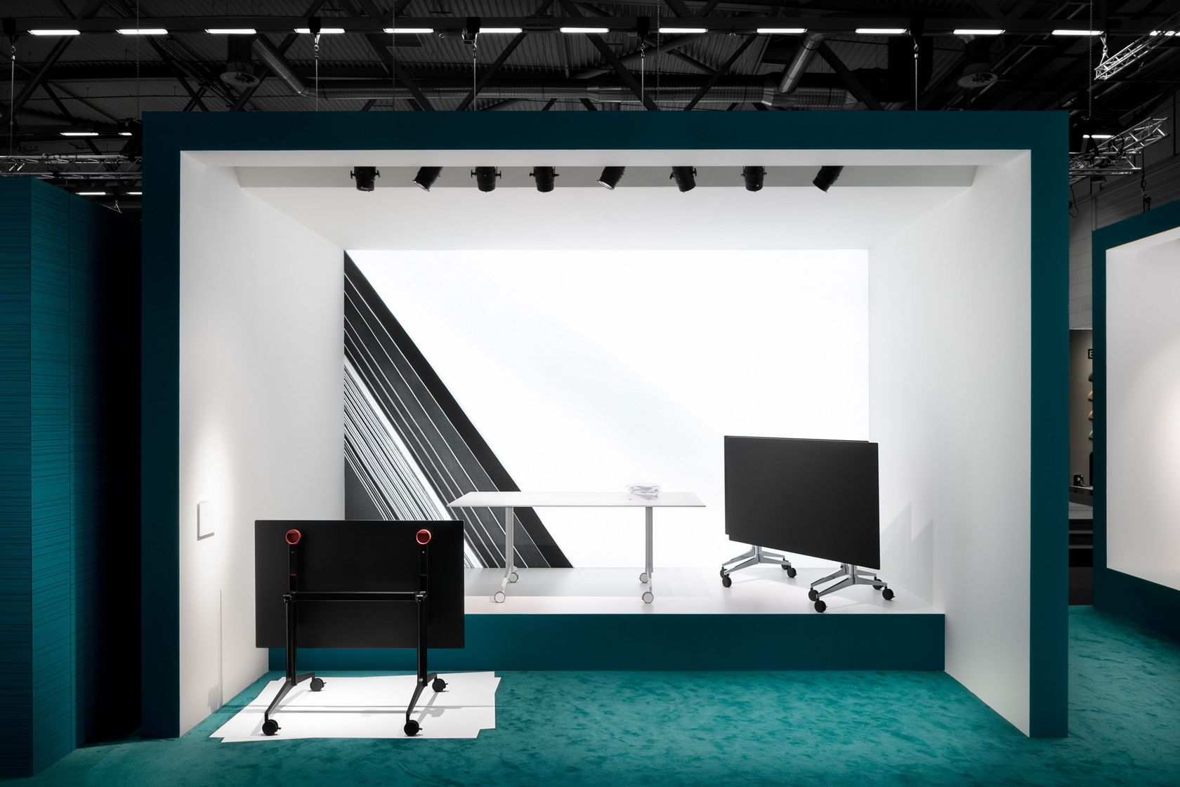 Folding rectangular metal table with casters YPSILON By PEDRALI design ...