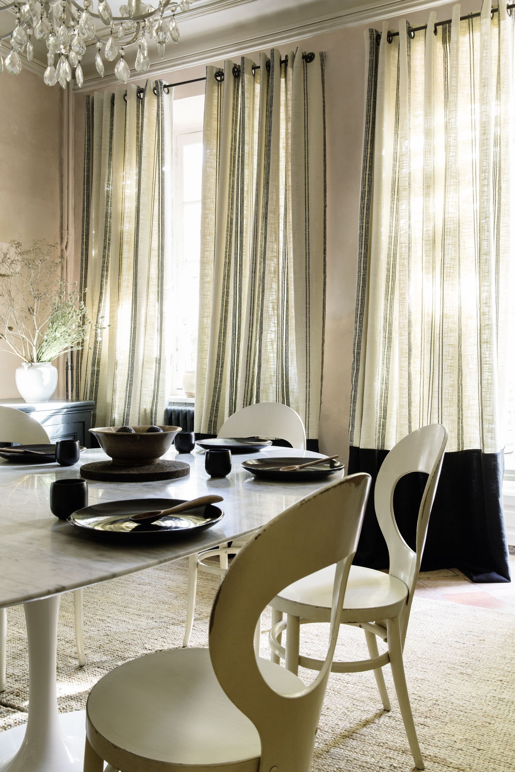 Striped fabric for curtains ZÉPHYROS Respiro Collection By Élitis