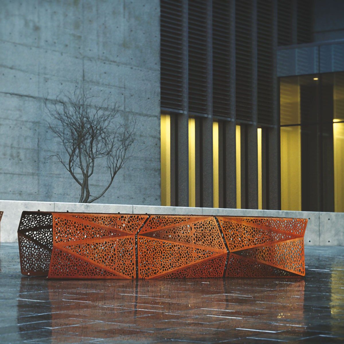 ZADIG Galvanized steel Bench By LAB23 | design Stéphane Chapelet