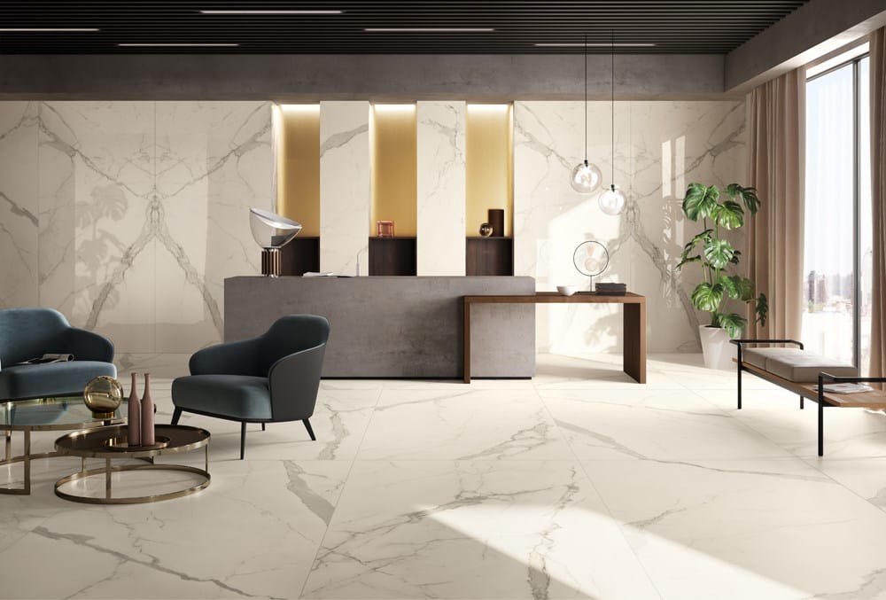 Laminated stoneware wall/floor tiles with marble effect ZERO.3 ETERNITY By Panaria Ceramica