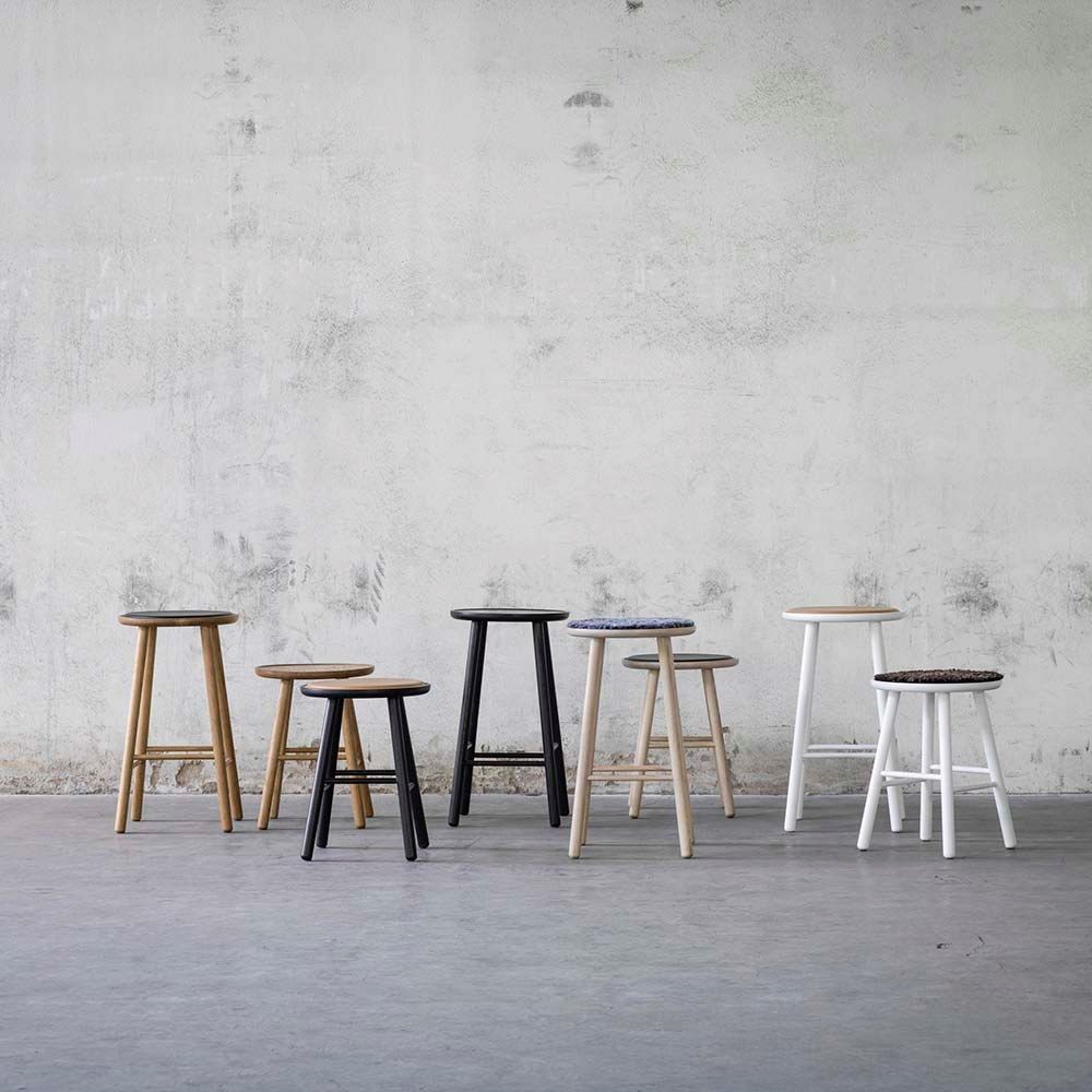 ZIGZAG STOOL Birch stool with footrest By Hans K