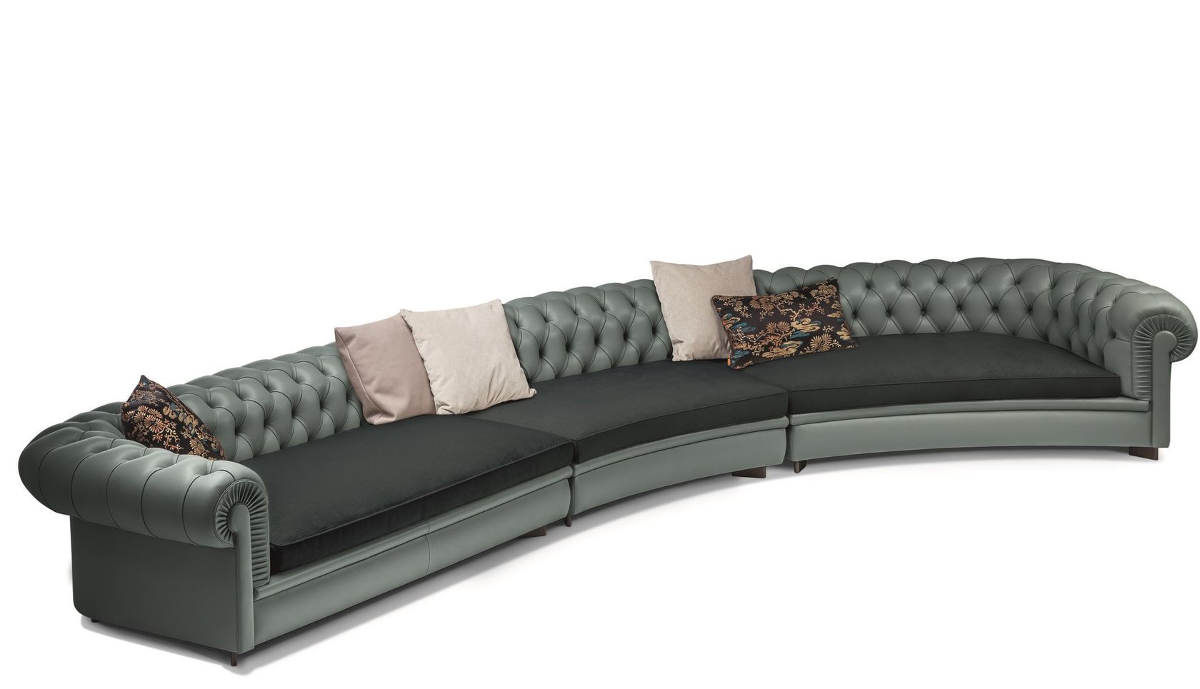 THE COLLECTION - SOFA AND ARMCHAIRS Tufted sectional modular leather ...