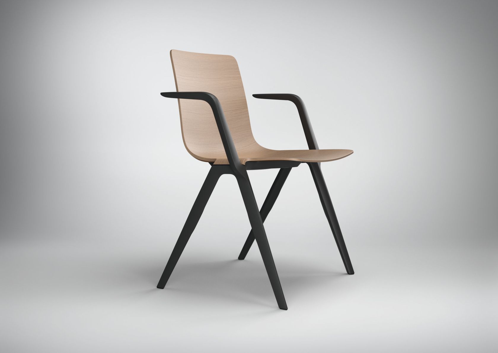 A-FAMILY Stackable chair with armrests By Brunner | design Jehs+Laub