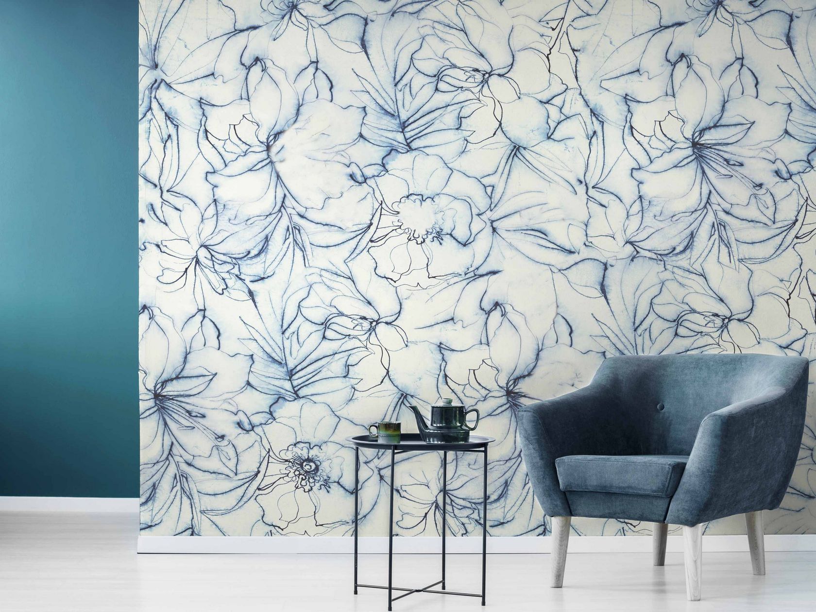 Sound absorbing wallpaper with floral pattern AGATEA NaturalMood Collection By MILLE997