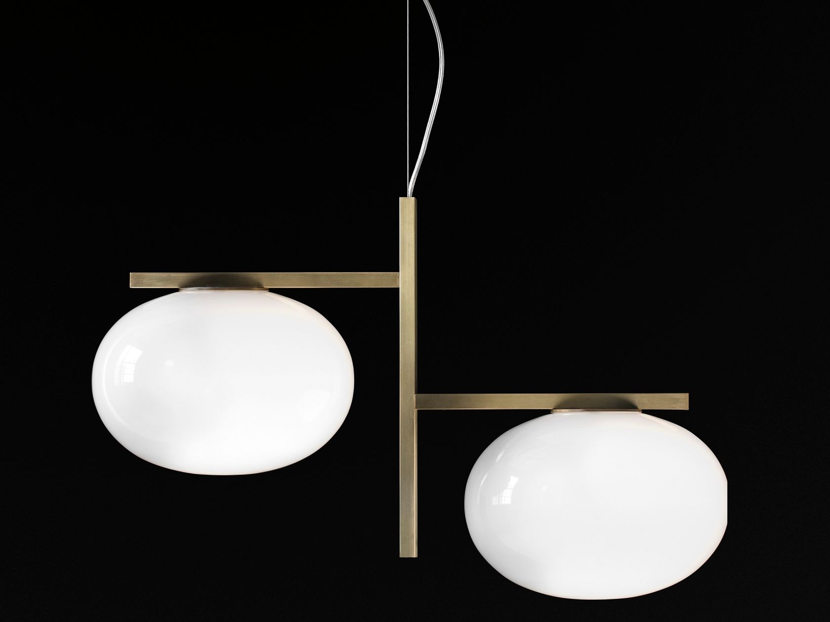 Brass and glass pendant lamp ALBA - 468 Alba Collection By Oluce design ...
