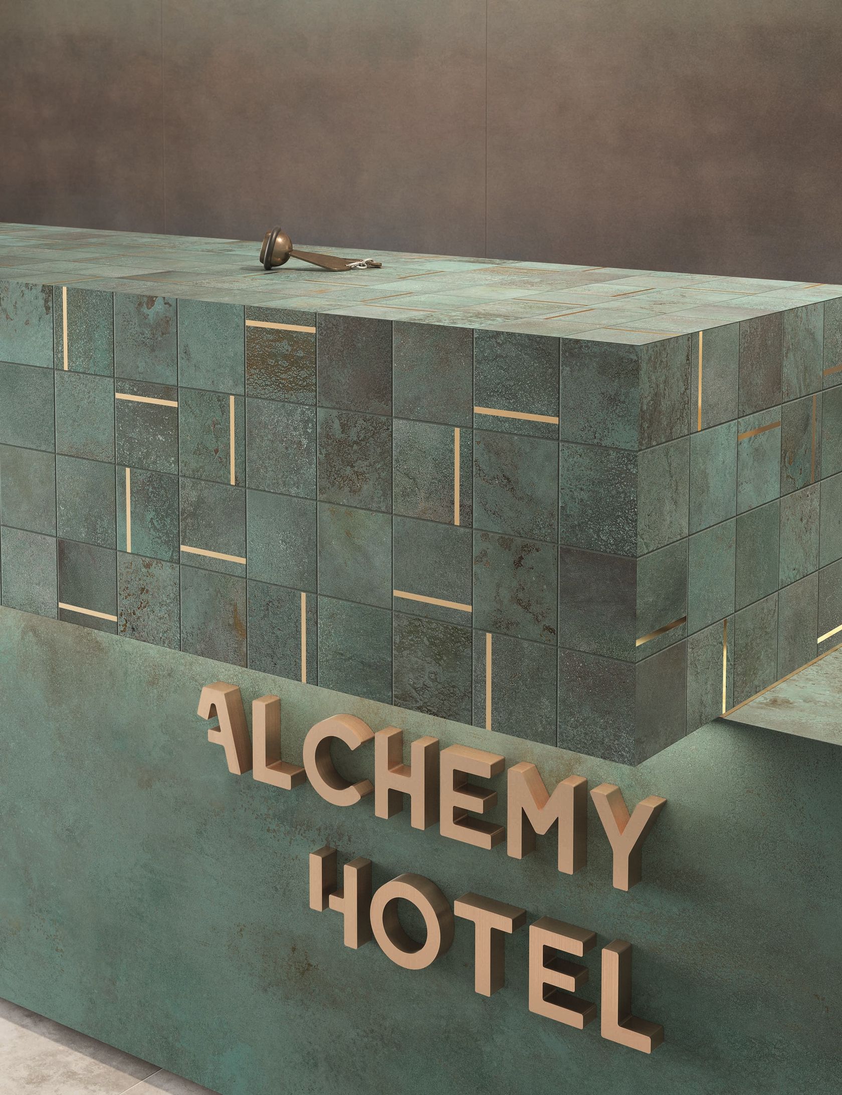 ALCHEMY MINT Porcelain stoneware wall/floor tiles with metal effect By ...