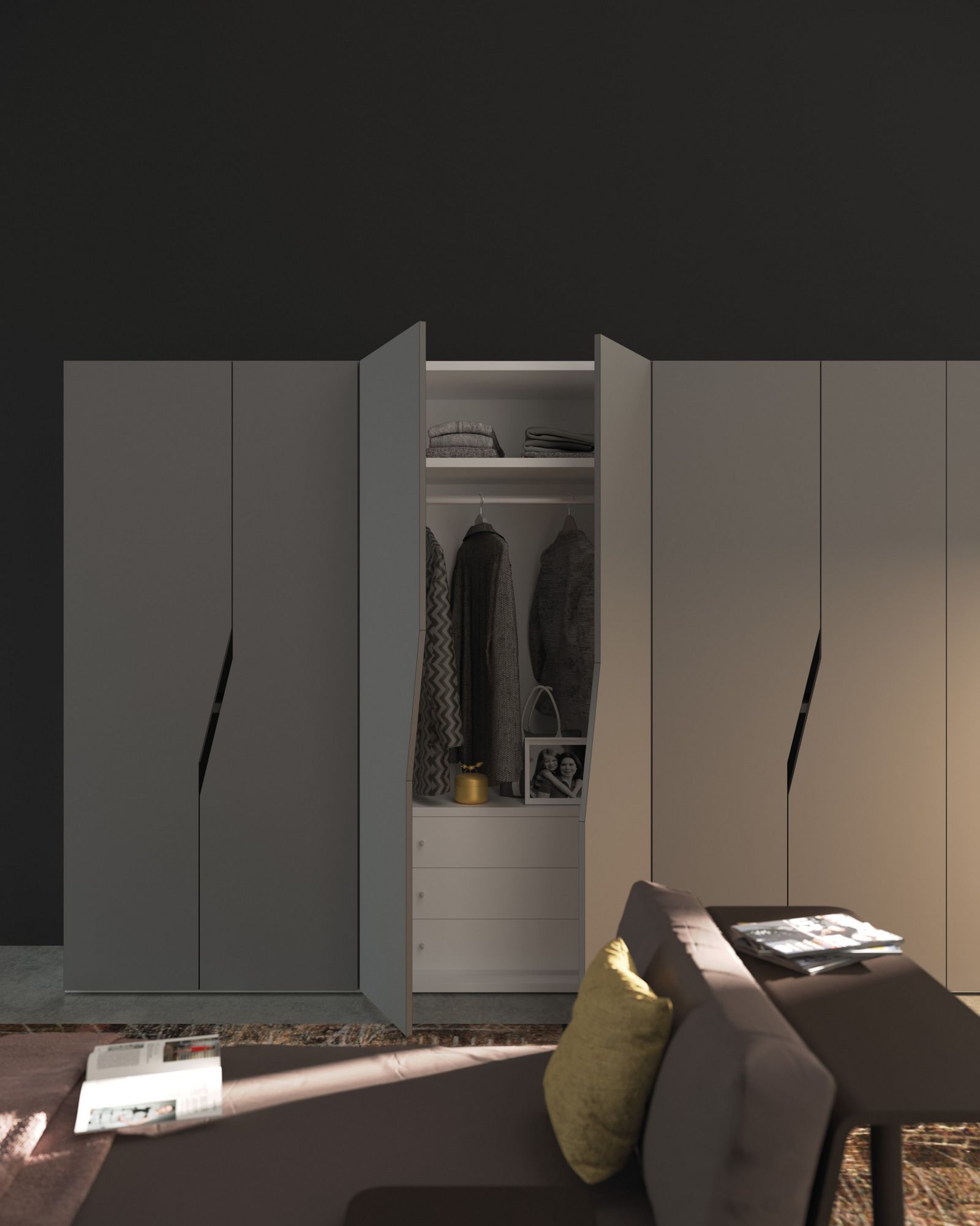 ALFABETO Sectional HPL wardrobe By De Rosso