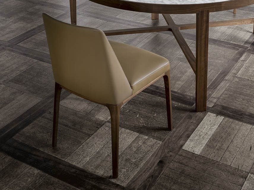 Upholstered leather chair AMANDA By ALIVAR design Giuseppe Bavuso