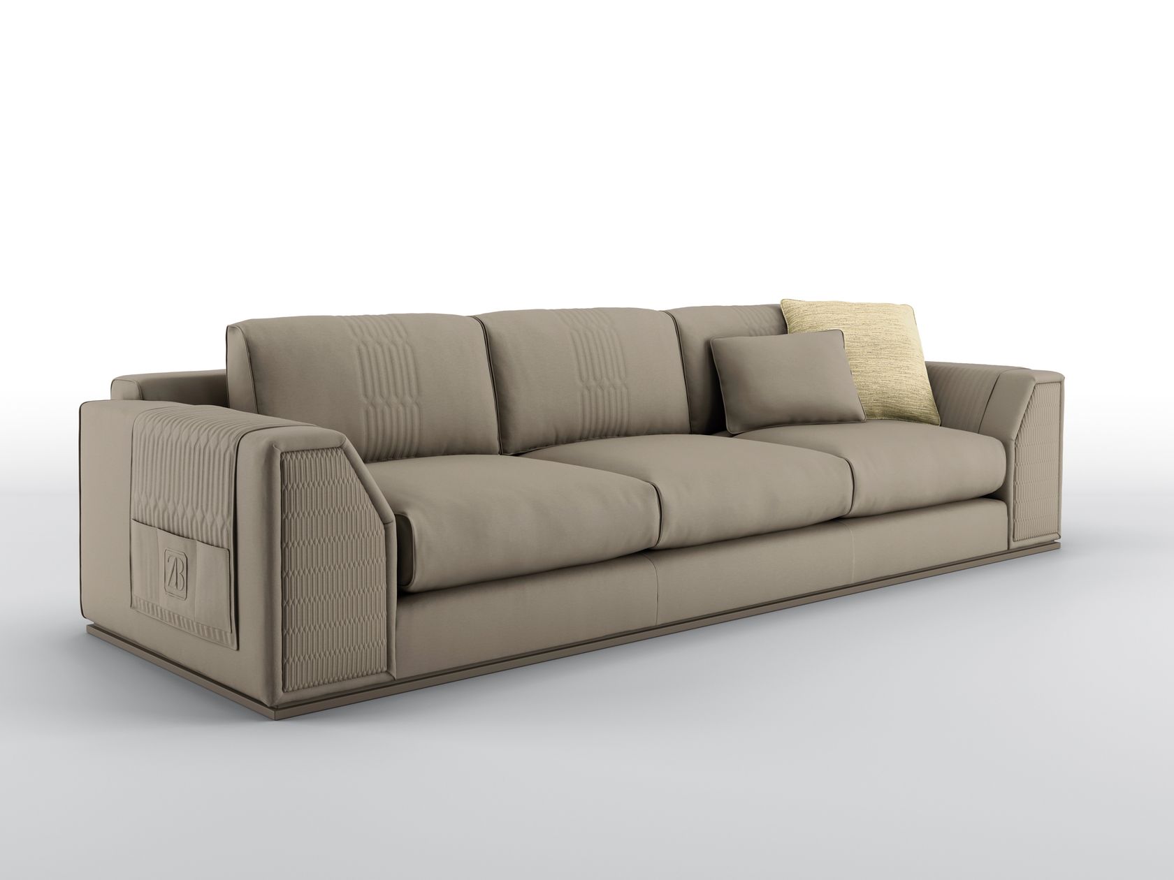 AMBASSADOR 4 seater leather sofa By BRUNO ZAMPA