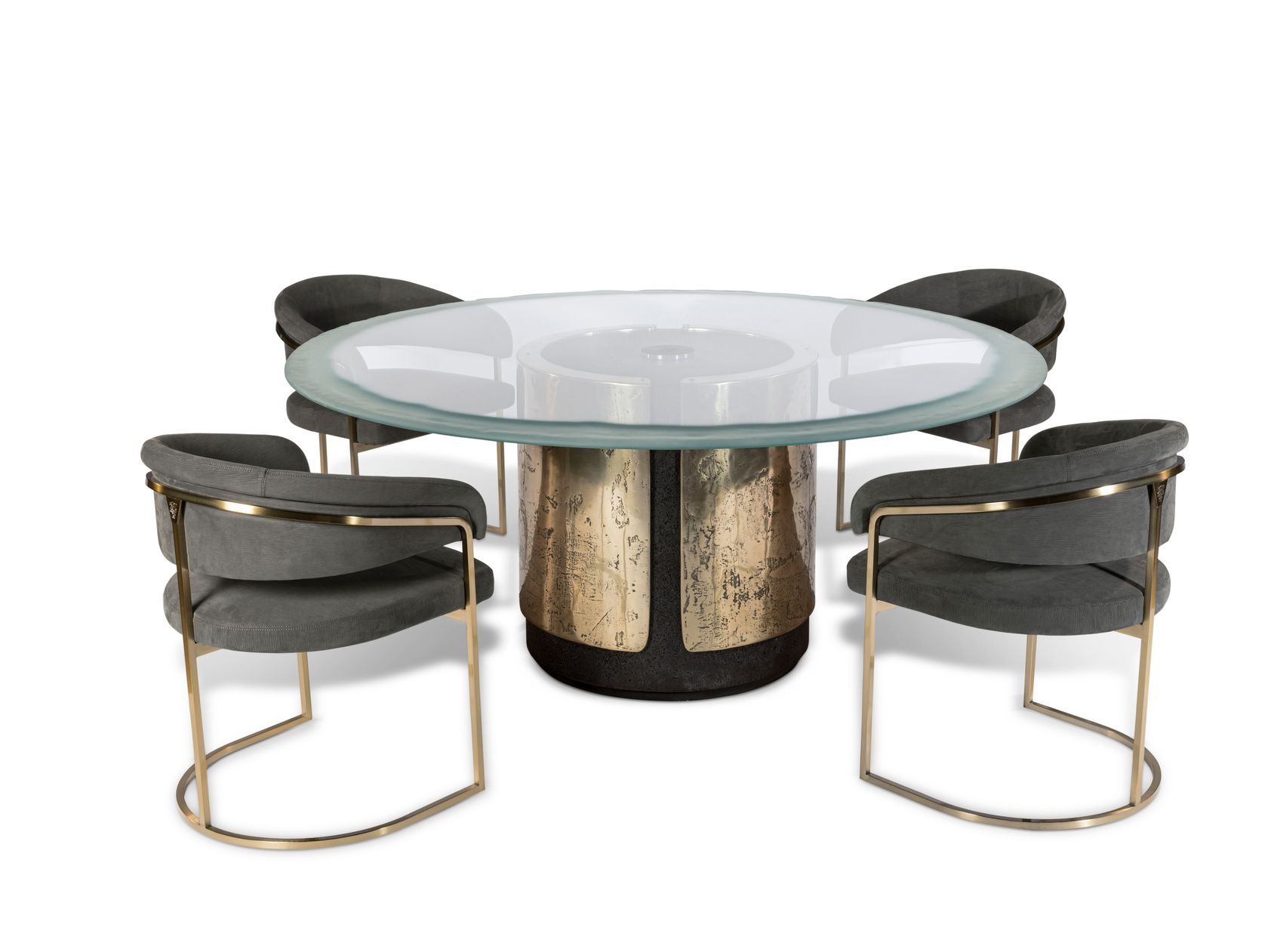 AMOS Round sandblasted glass dining table By Visionnaire | design Draga ...