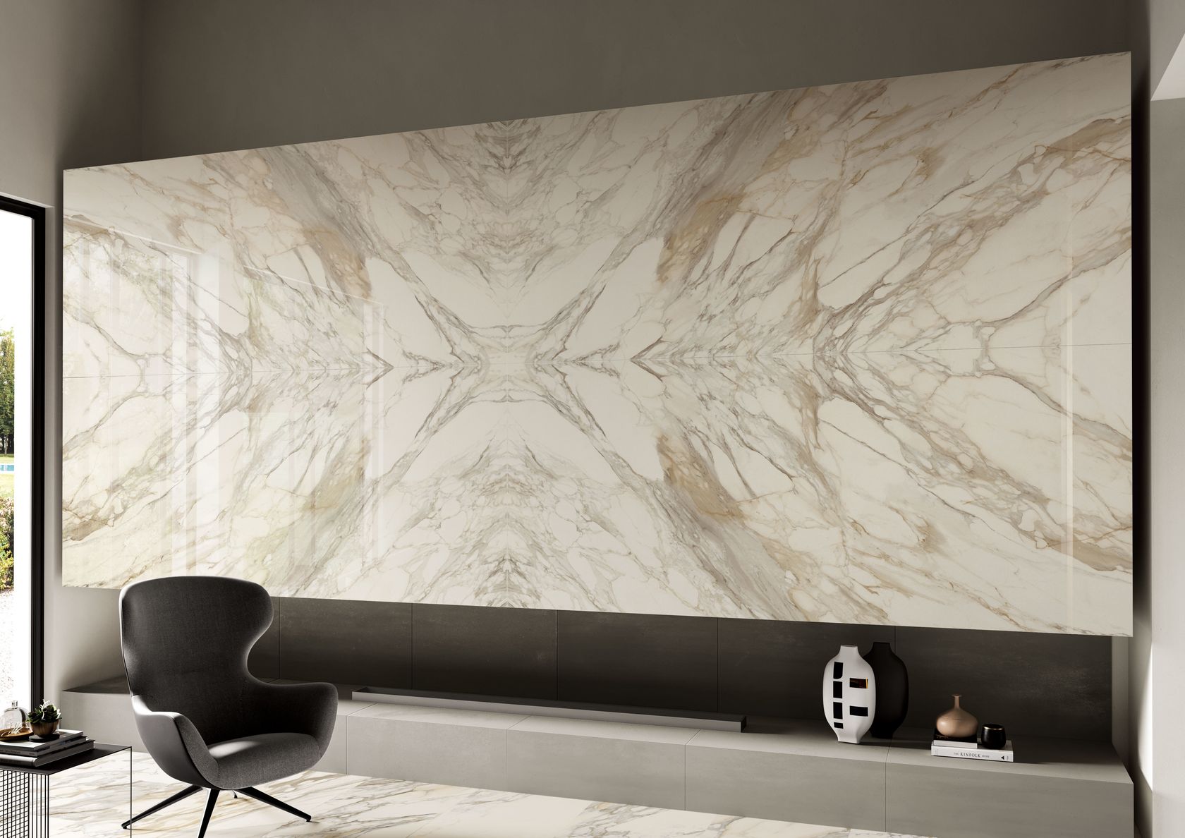 Porcelain stoneware wall/floor tiles with marble effect ANIMA EVER ...