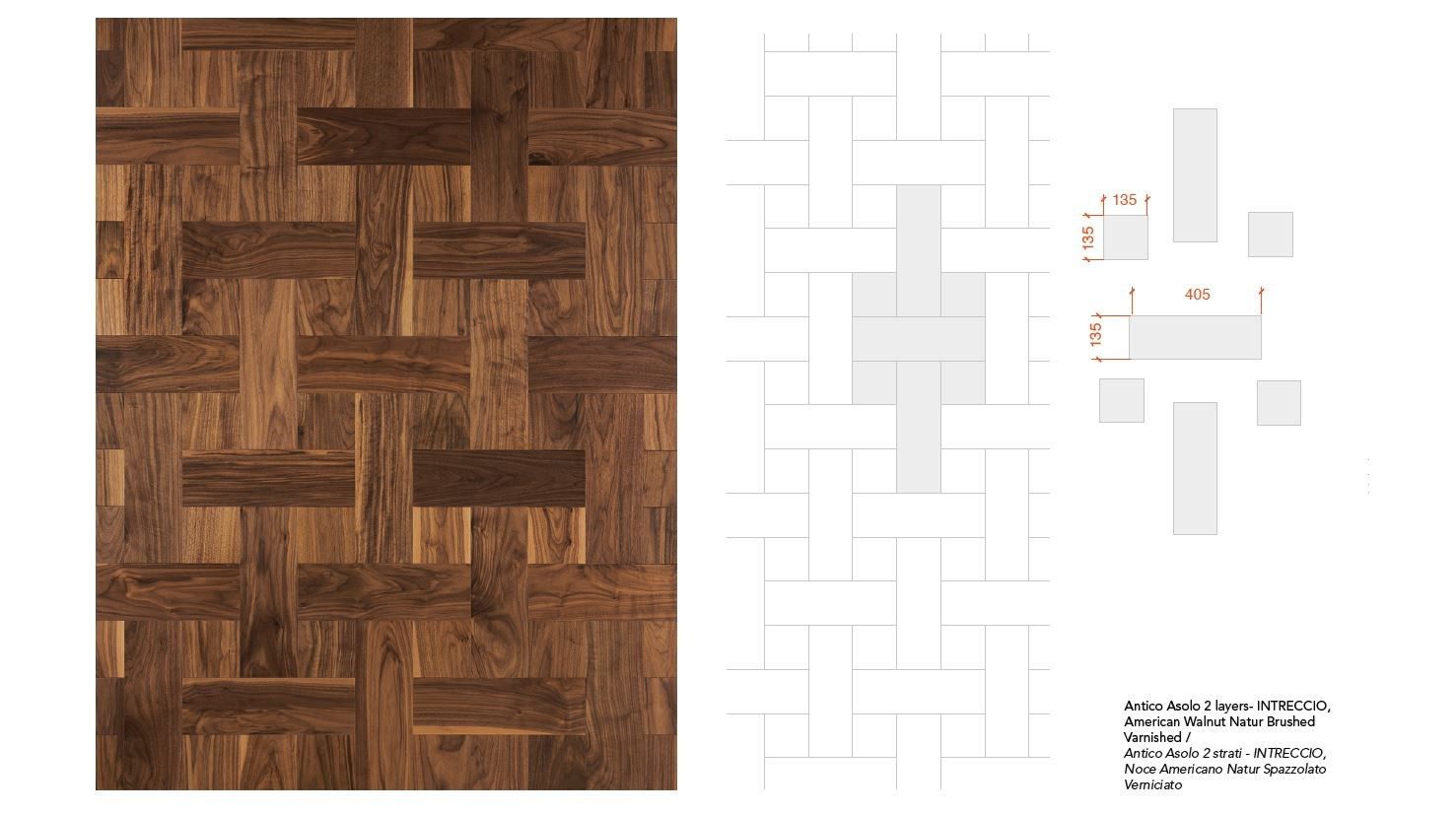 ANTICO ASOLO FORME Walnut wall tiles By CP Parquet
