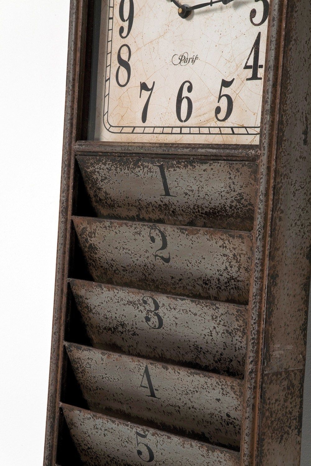 Uhr / Zeitungsständer aus Stahl ANTIQUE KONTOR By KARE-DESIGN