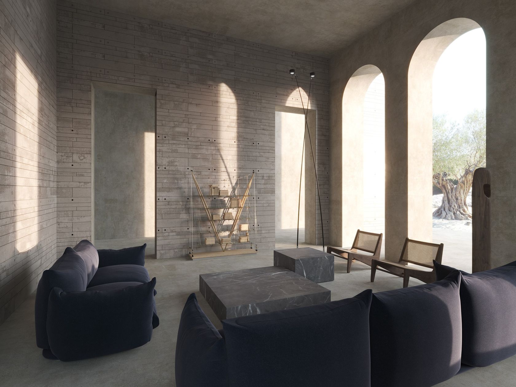 APPARENTE REGUAS Revêtement de sol/mur en ciment By Castelatto Italia