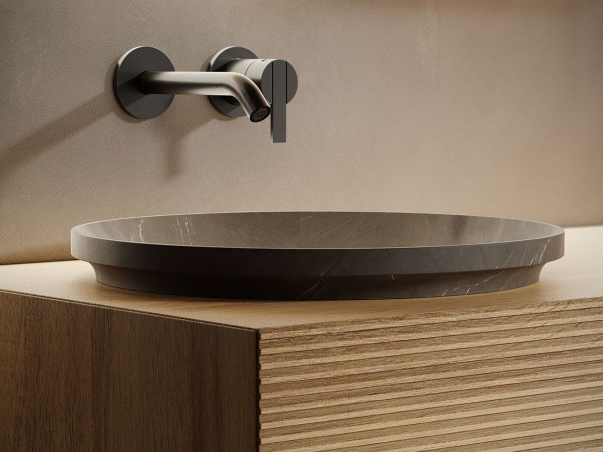 ARC Semi-inset round marble washbasin By INBANI | design Norm Architects