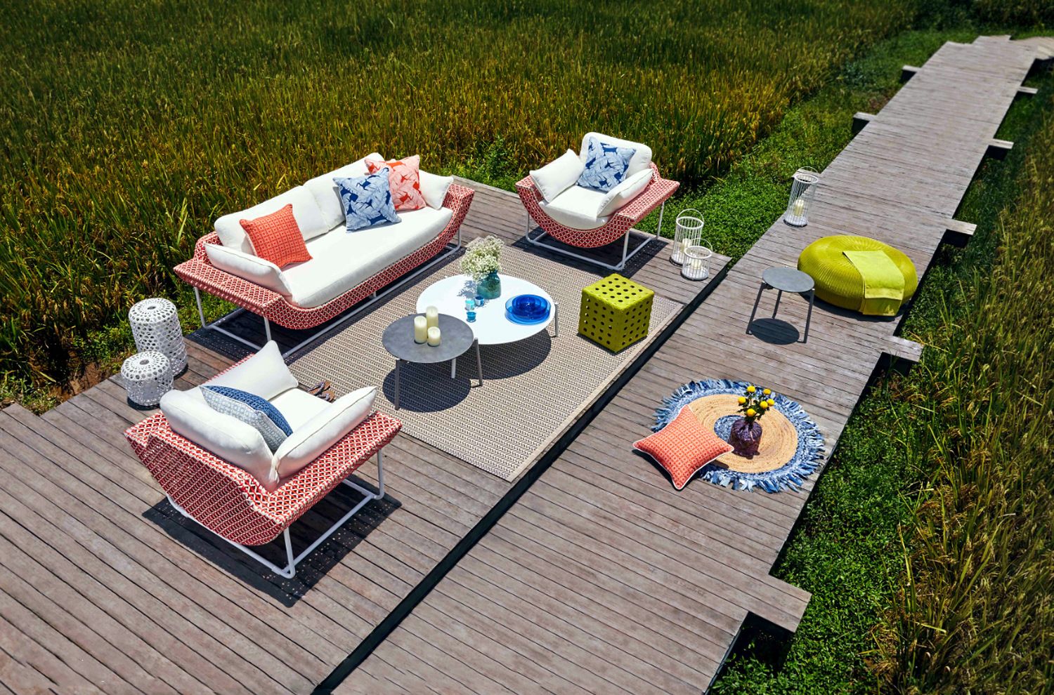 Round aluminium garden side table RING Arche Collection By MOBIKA GARDEN