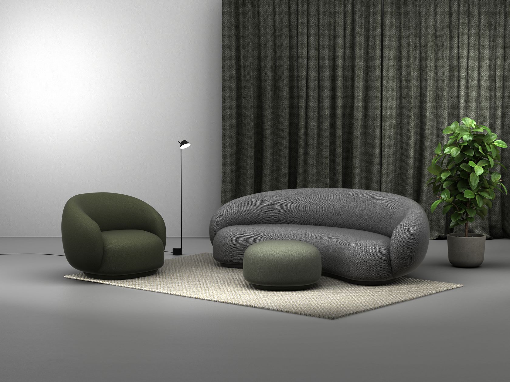 JULEP Fabric armchair with armrests By Tacchini | design Jonas Wagell