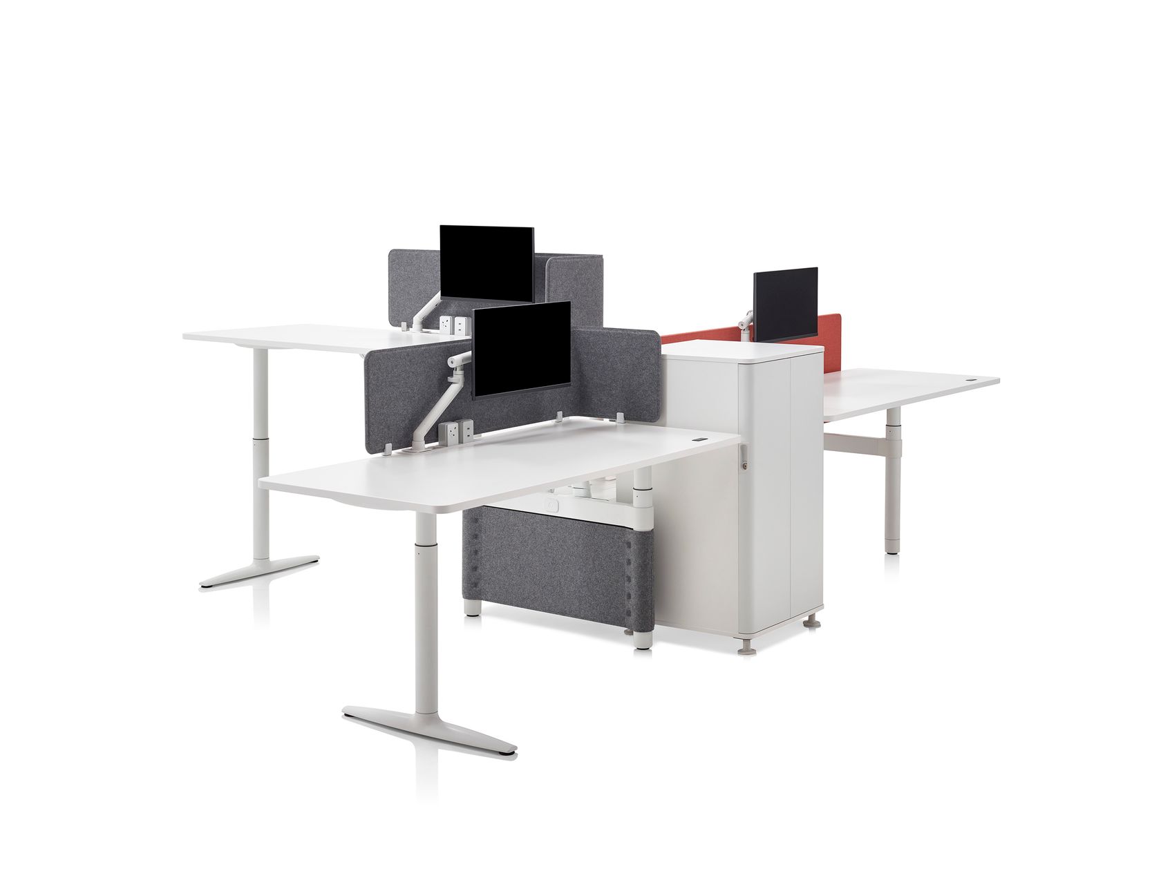 ATLAS OFFICE LANDSCAPE | Office desk with shelves Atlas Collection By ...