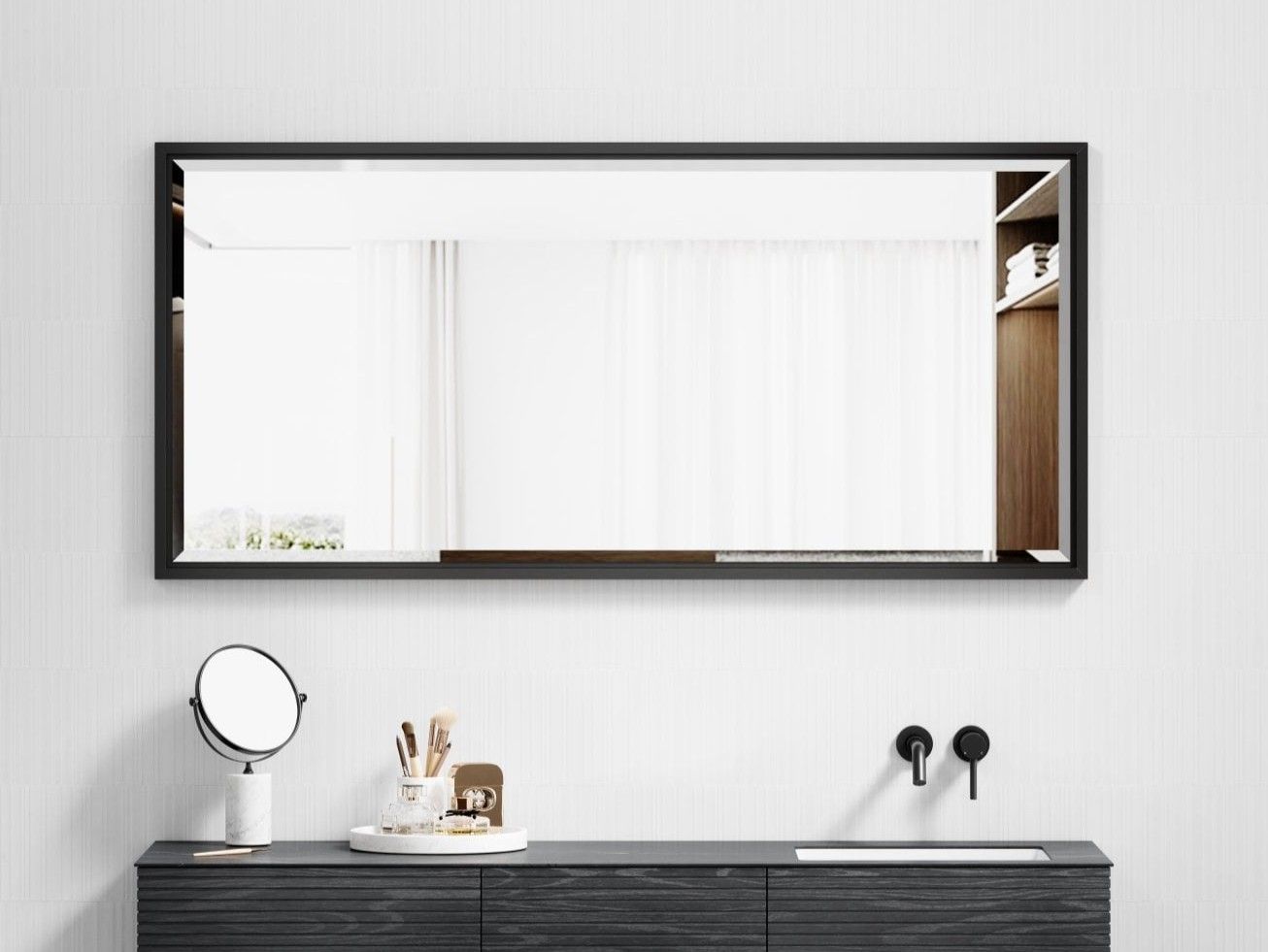 AUDEMAR Framed wall-mounted wooden mirror By LUSSO