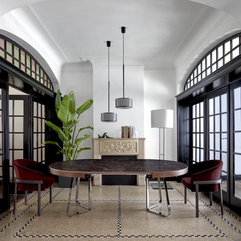 AVA Extending round porcelain stoneware dining table By Ligne Roset ...