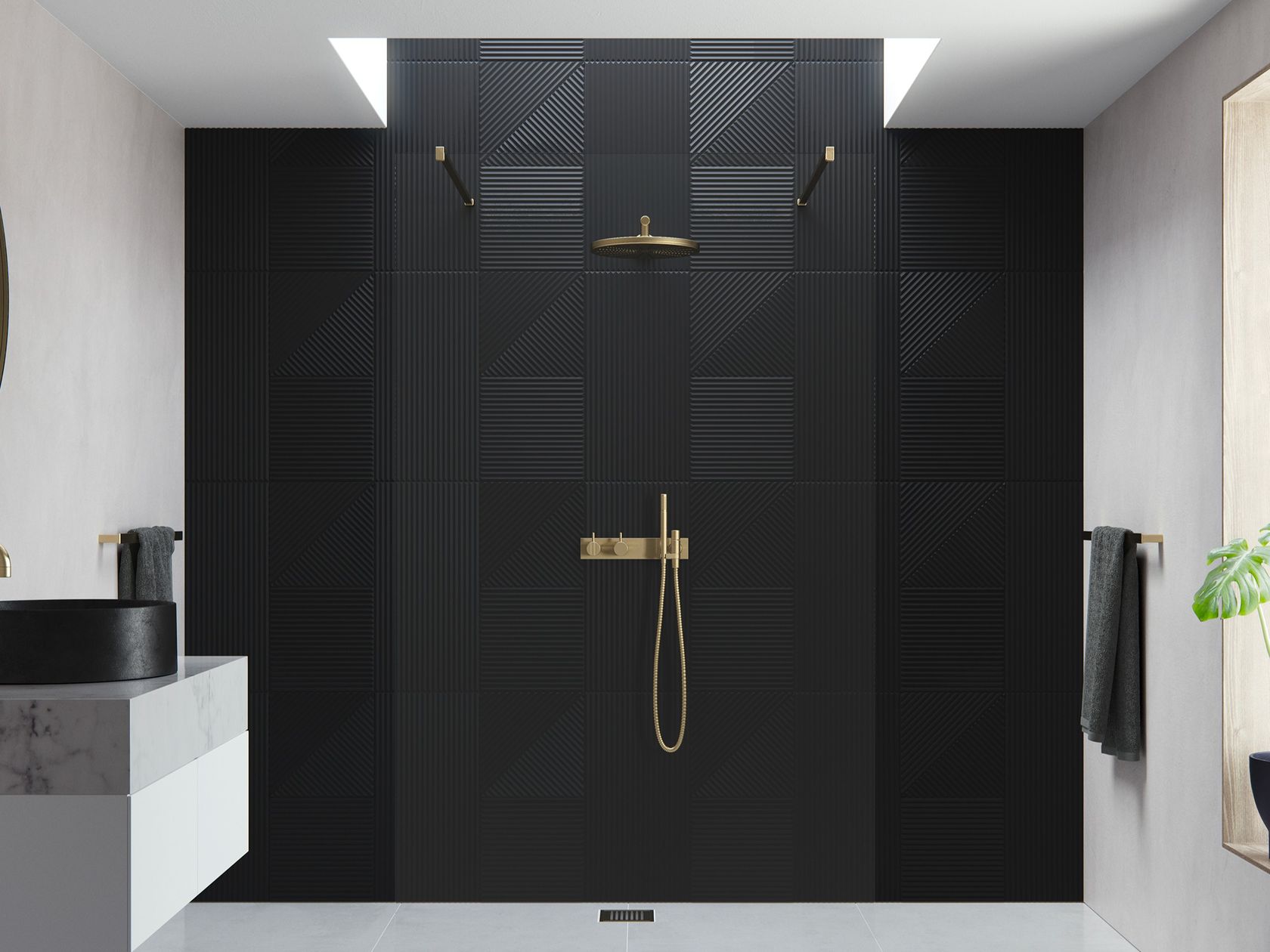 Douche à l'italienne double AYO COULEUR Panneau double entrée By Flair ...