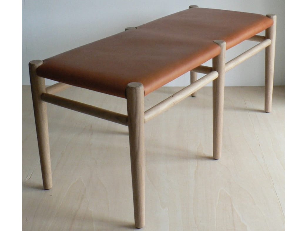 B1 | Leather bench By Temps Libre design Virginie Lobrot
