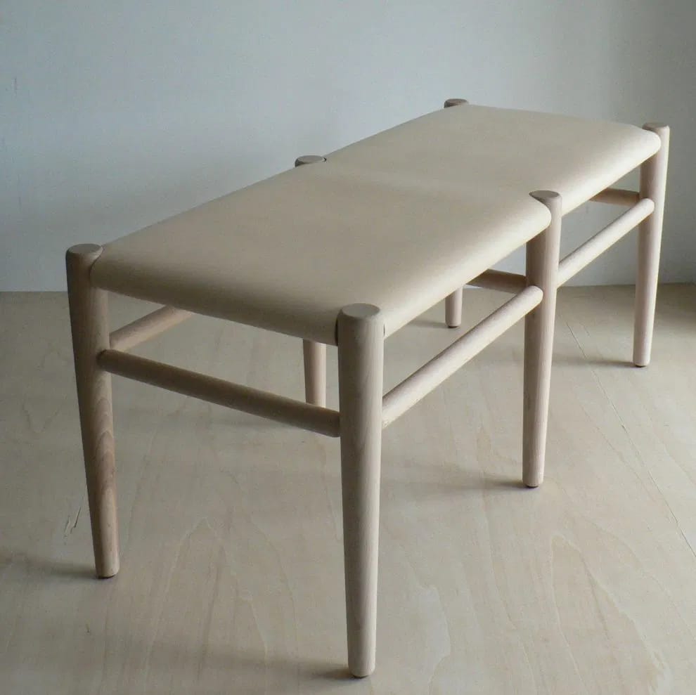 B1 | Leather bench By Temps Libre design Virginie Lobrot