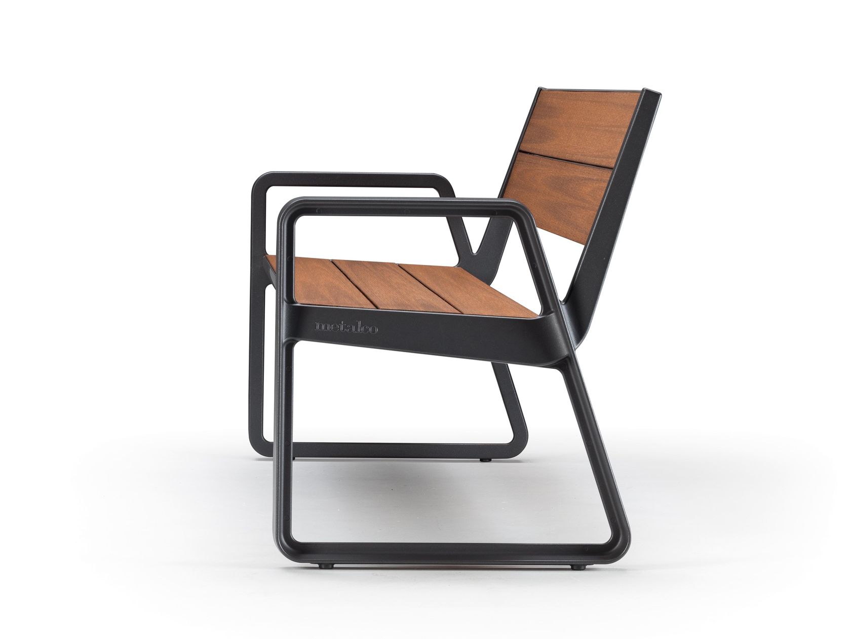 Steel and wood Bench with armrests BAILO WPC Bailo Collection By ...