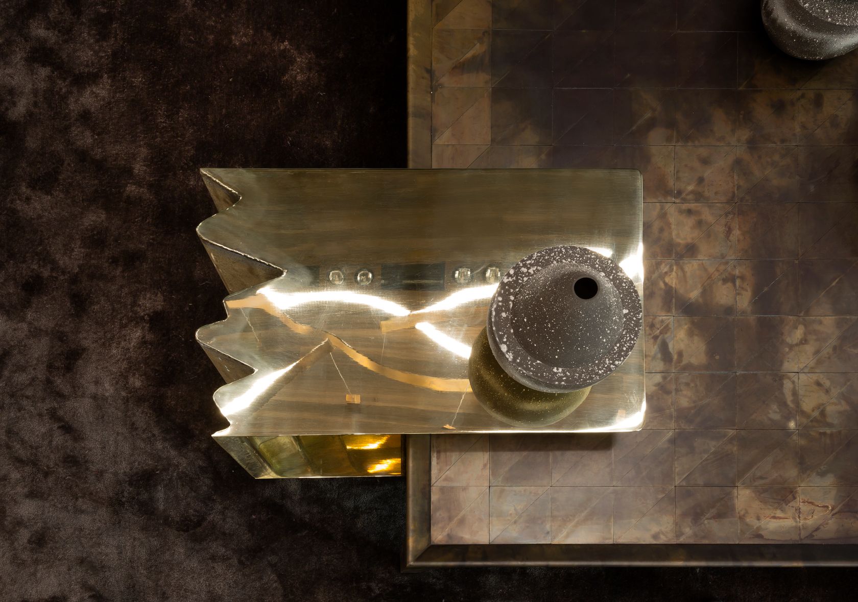 BE MINE Low brass side table By Henge | design Massimo Castagna