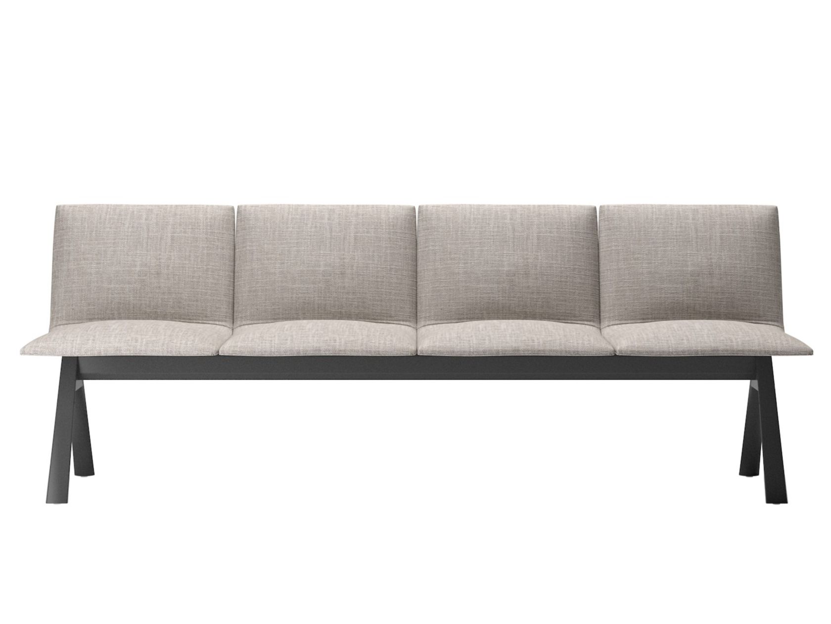 SLAM SOFT | Beam seating with armrests Freestanding fabric beam seating ...