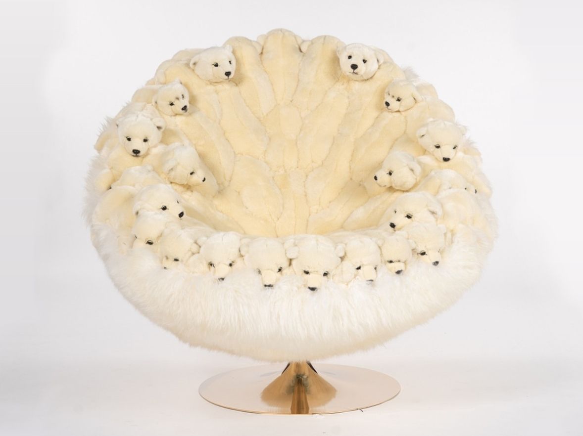 GOLDEN ICEBERG Upholstered polyester armchair By APCOLLECTION