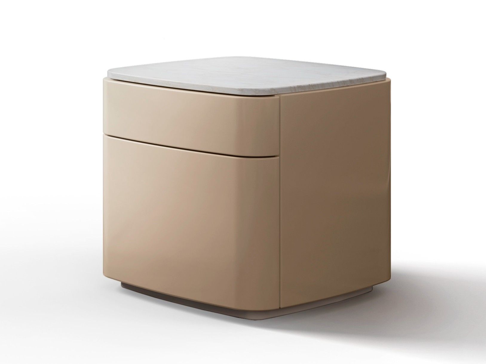 LULLABY Rounded wooden bedside table with drawers By Lema | design Palomba Serafini Associati