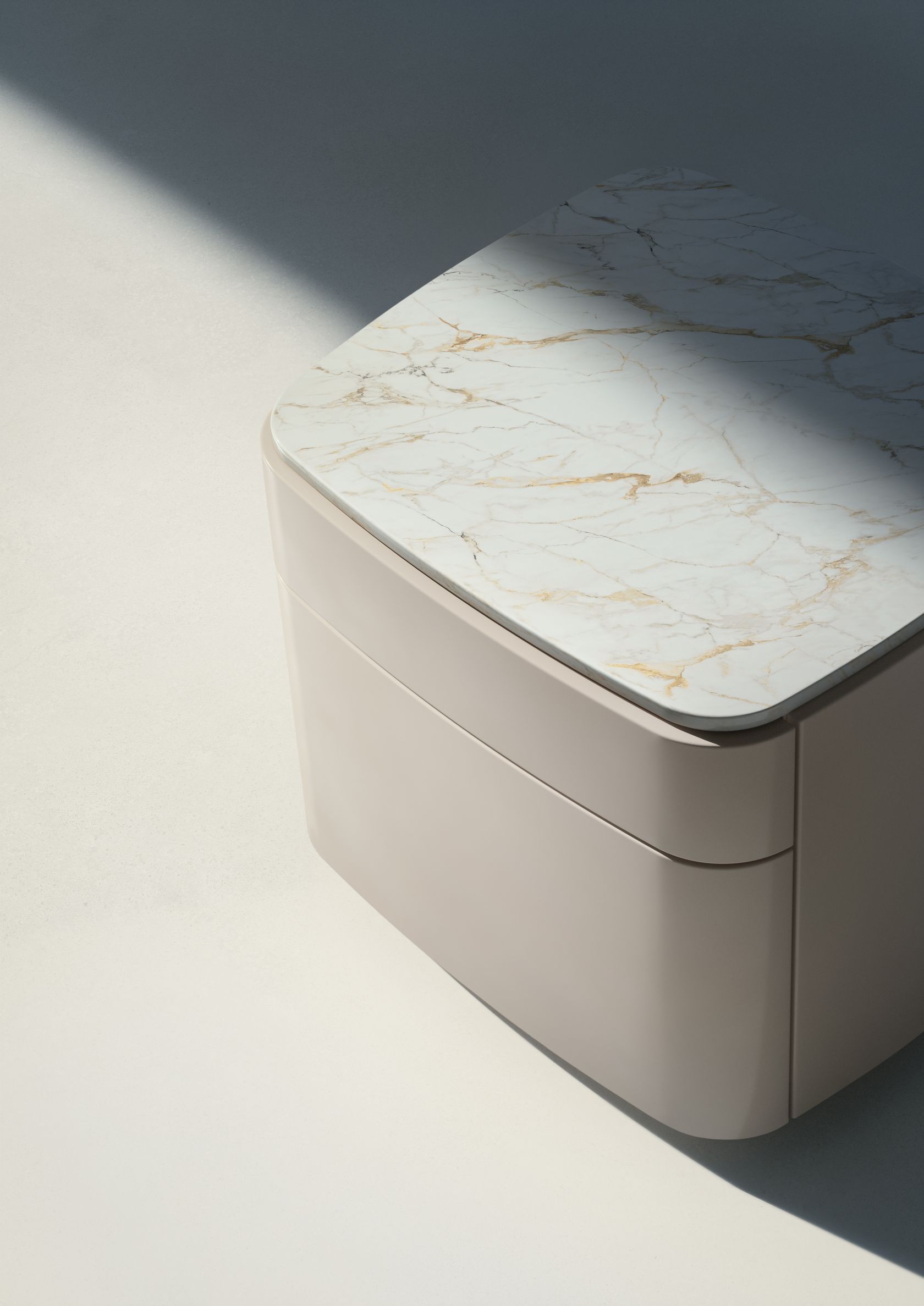 LULLABY Rounded wooden bedside table with drawers By Lema | design ...