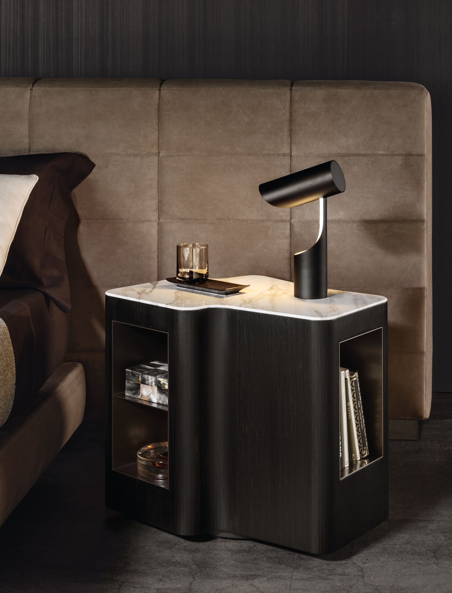 LOU Bedside table By Minotti | design Christophe Delcourt
