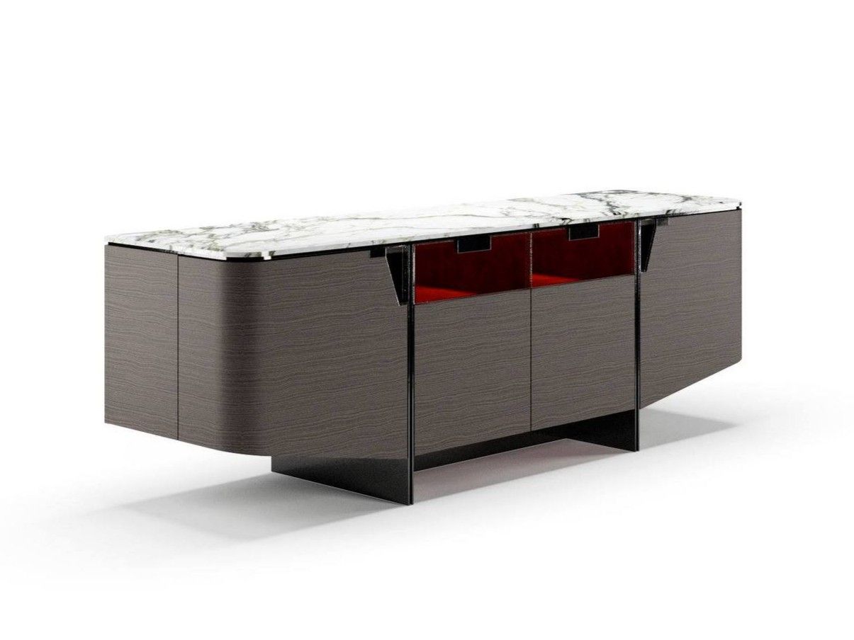 Wooden sideboard with doors with marble top BELLATRIX Supernova ...