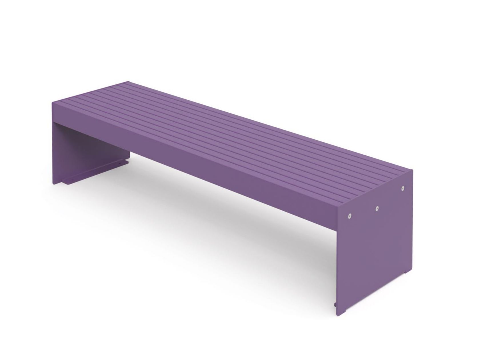 LENA Backless steel and wood Bench By City Design
