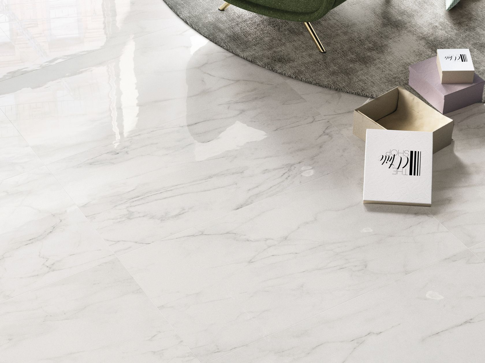 Porcelain stoneware wall/floor tiles with marble effect BIANCO D'ITALIA ...