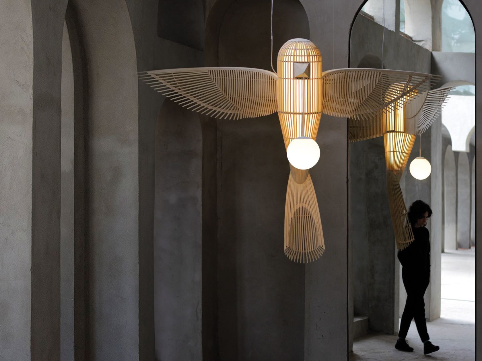 BIG BIRD VERTICAL pendant lamp By LZF design Isidro Ferrer, LZF Lab